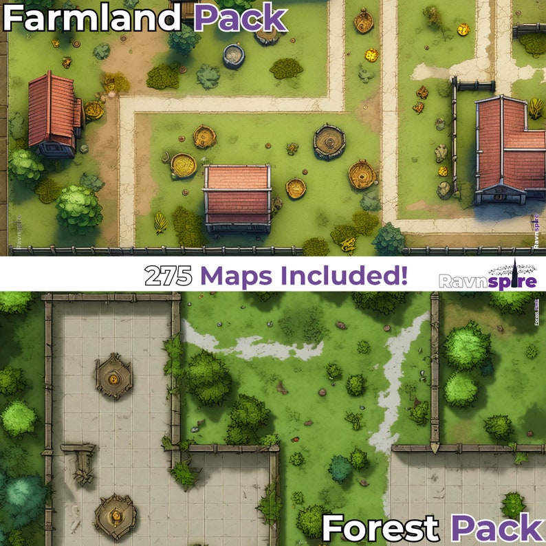 Ravnspire RPG & DND Battle Maps, Background Scenes Bundle, 275 Map ...