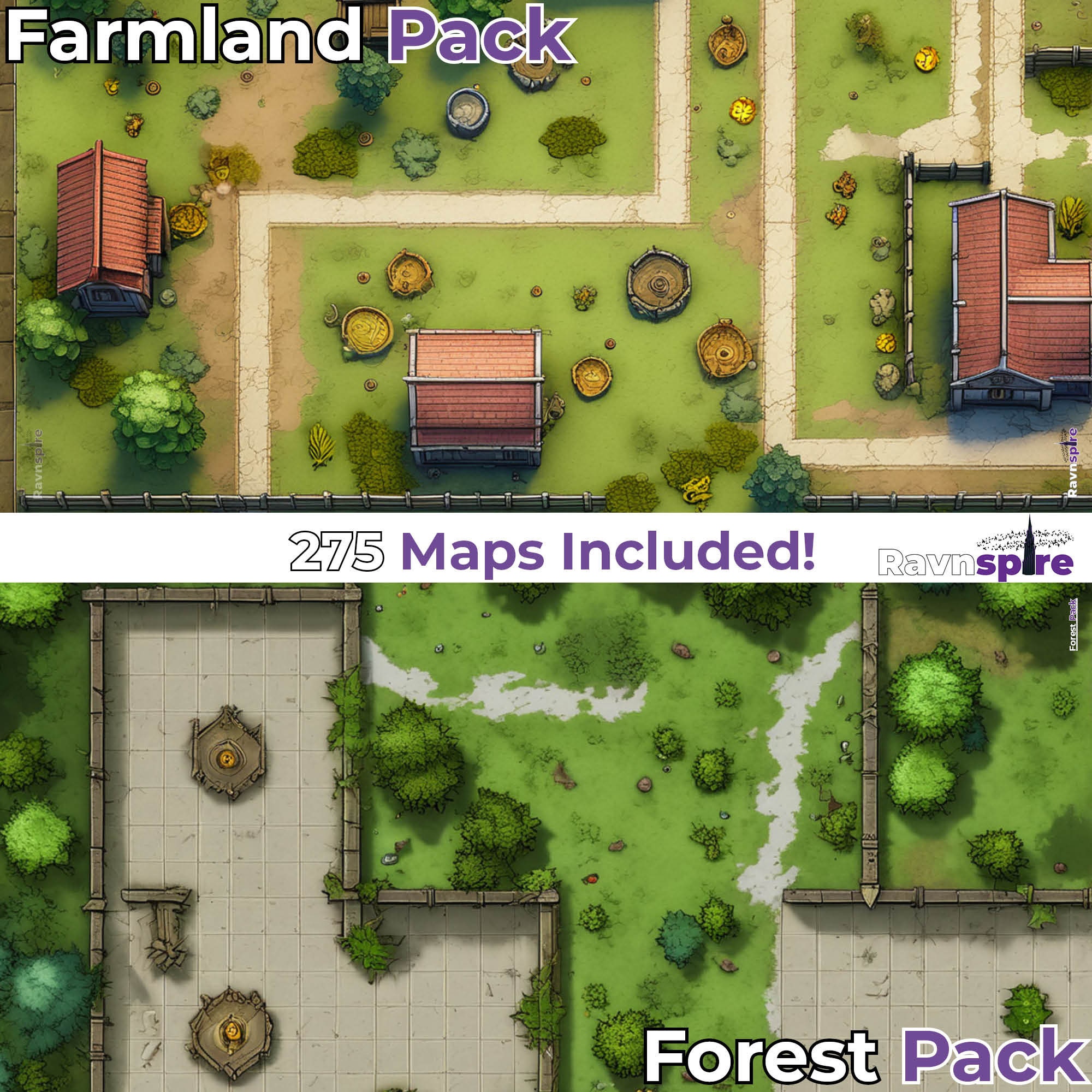 Ravnspire RPG & DND Battle Maps, Background Scenes Bundle, 275 Map ...