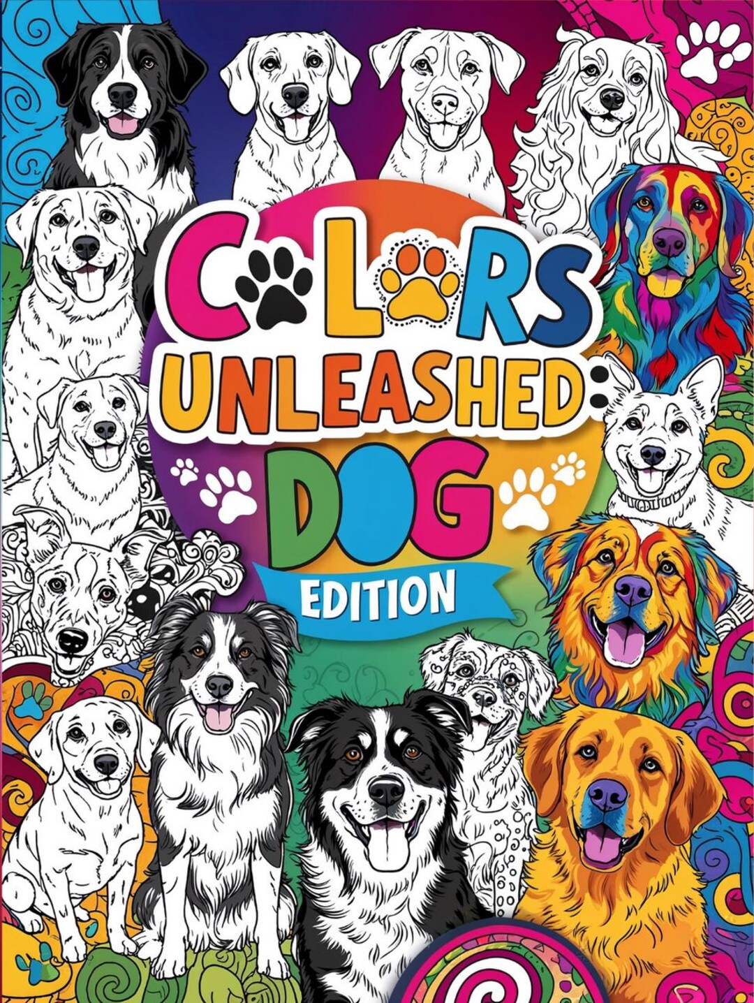 Colors Unleashed: Dog Edition – Fun and Relaxing Coloring Book for Dog ...