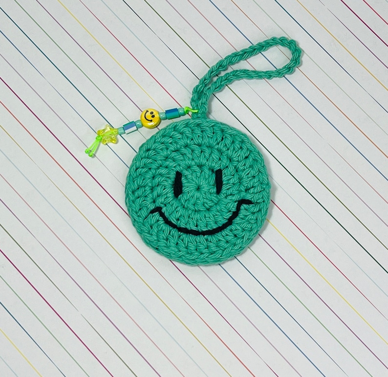 Smiley Face Keychain Smile Crochet Keychain Knitted Smiley - Etsy