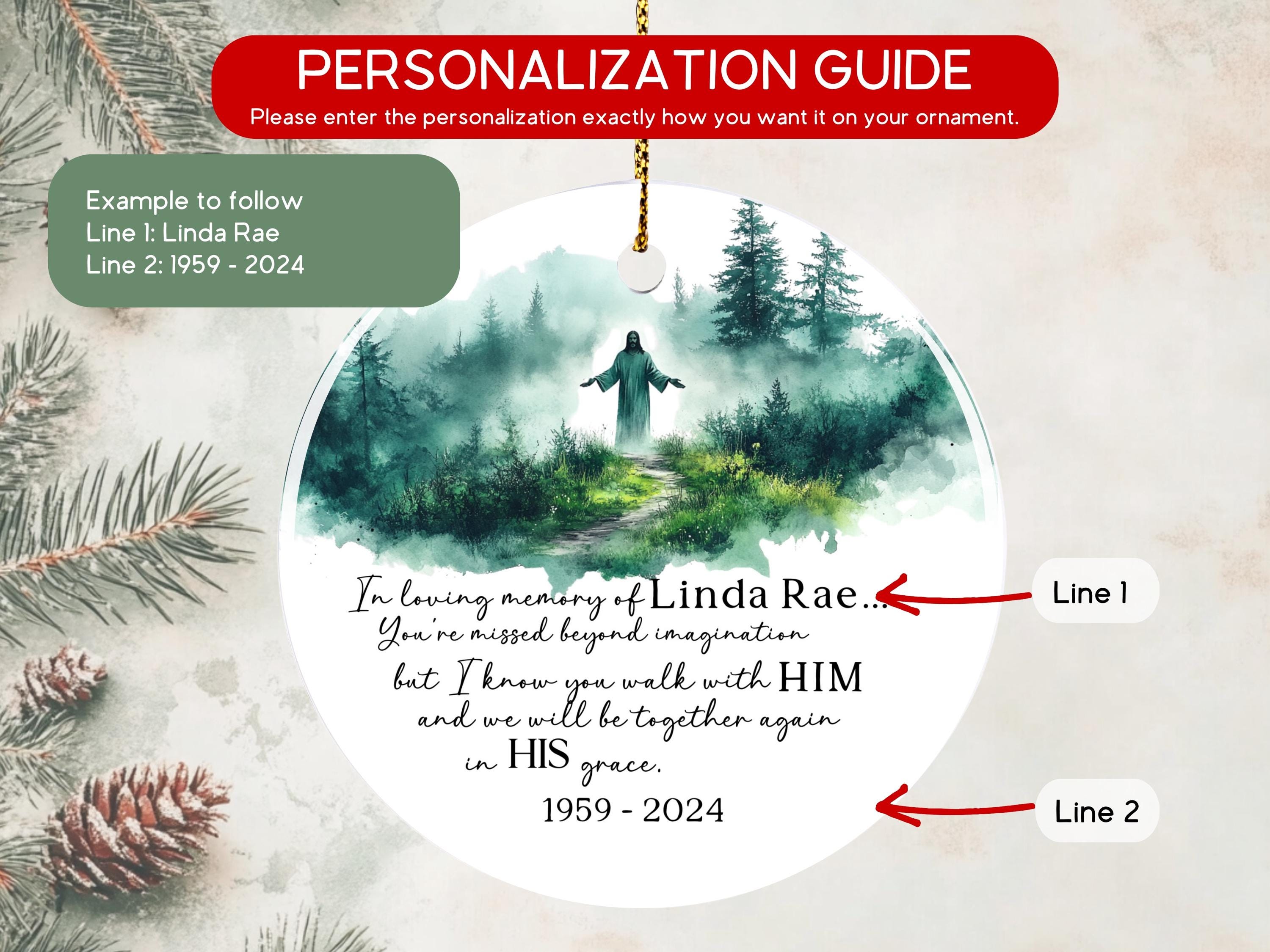 Personalized Memorial Ornament Custom Walking With Jesus Memorial ...