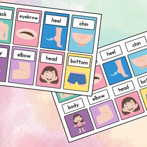 28 Body Parts Flash Cards | Digital Printable Body Cards Bundle ...