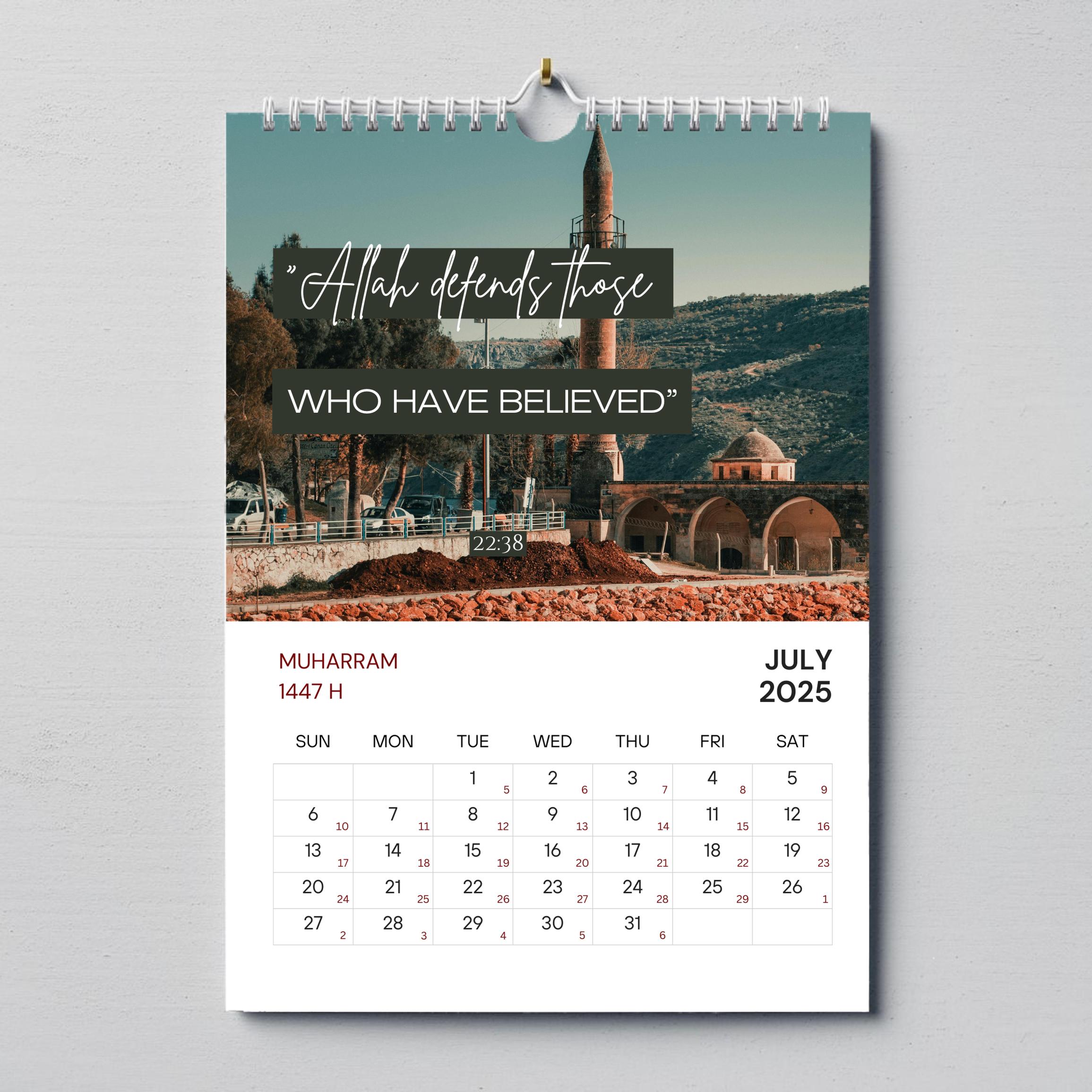 2025 A3 Islamic Wall Calendar | Hijri Months | Islamic Quotes | Islamic ...