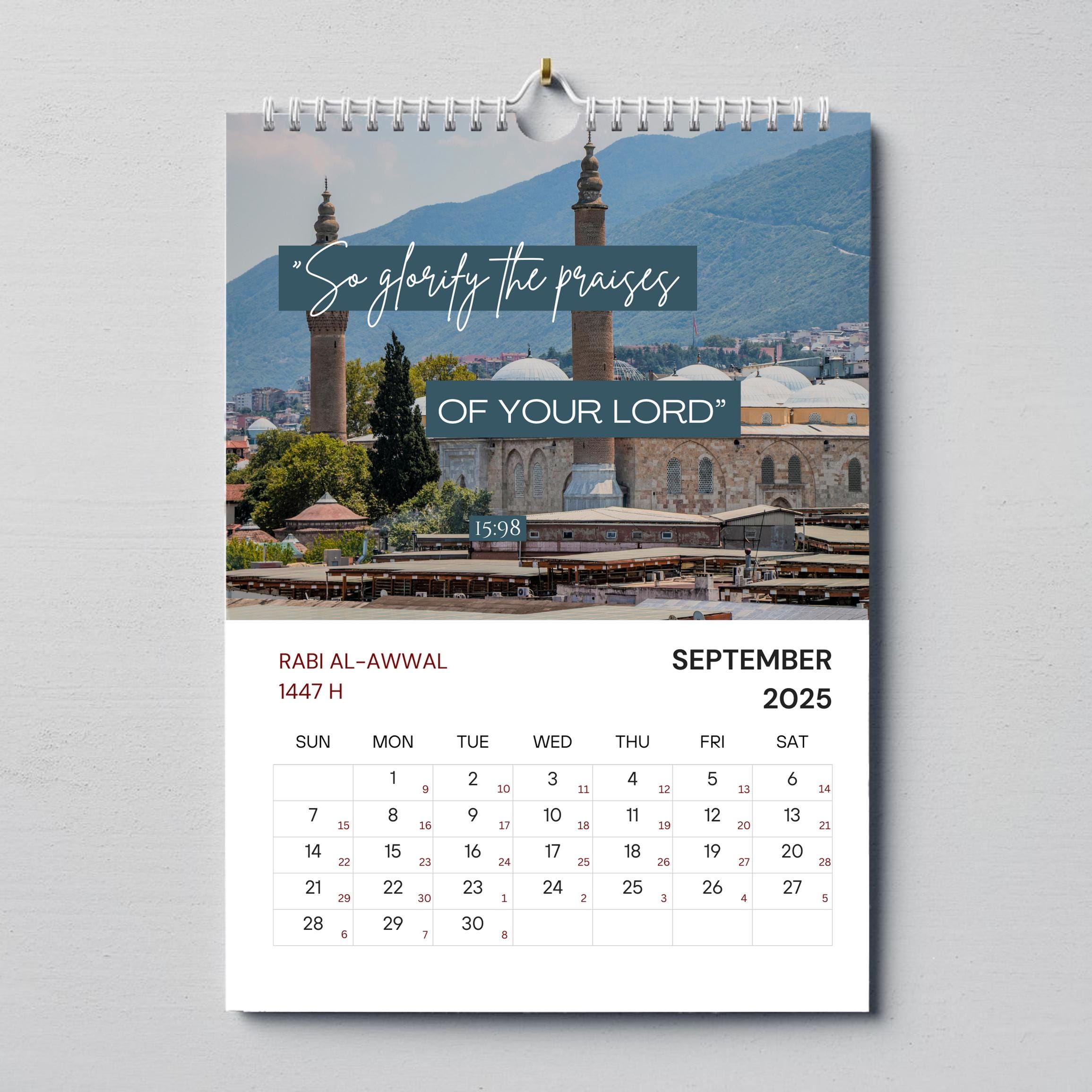2025 A3 Islamic Wall Calendar | Hijri Months | Islamic Quotes | Islamic ...