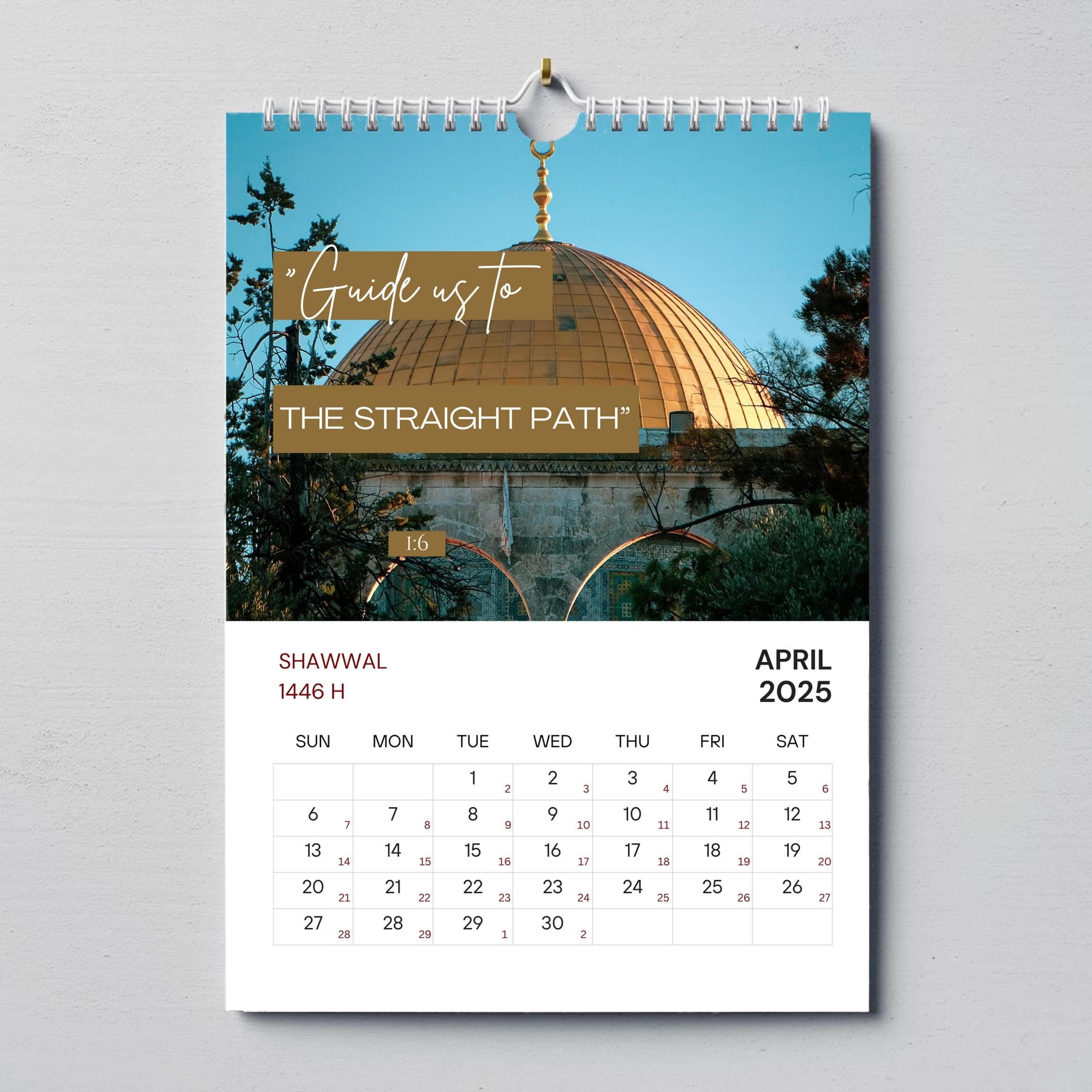 2025 A3 Islamic Wall Calendar | Hijri Months | Islamic Quotes | Islamic ...