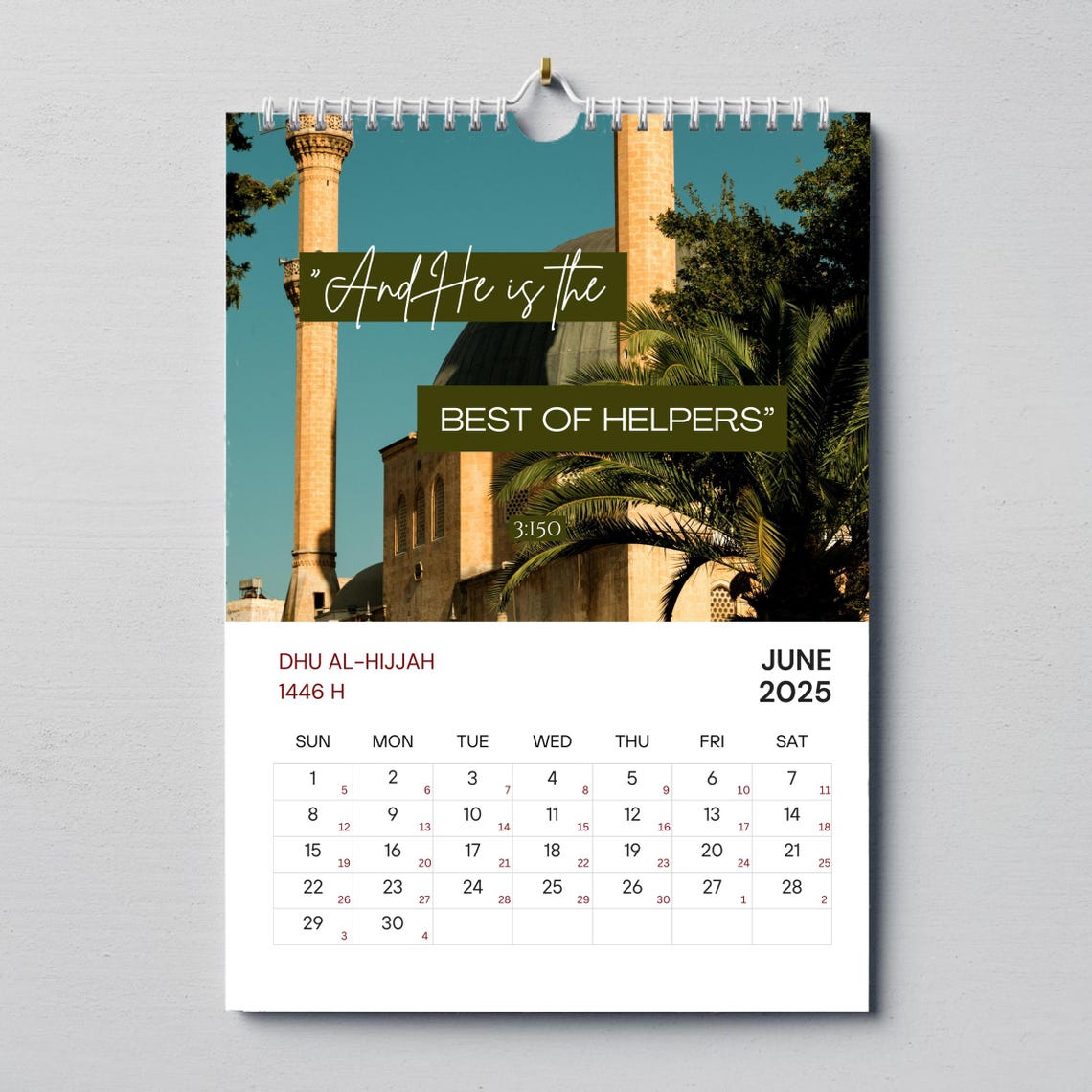 2025 A3 Islamic Wall Calendar | Hijri Months | Islamic Quotes | Islamic ...