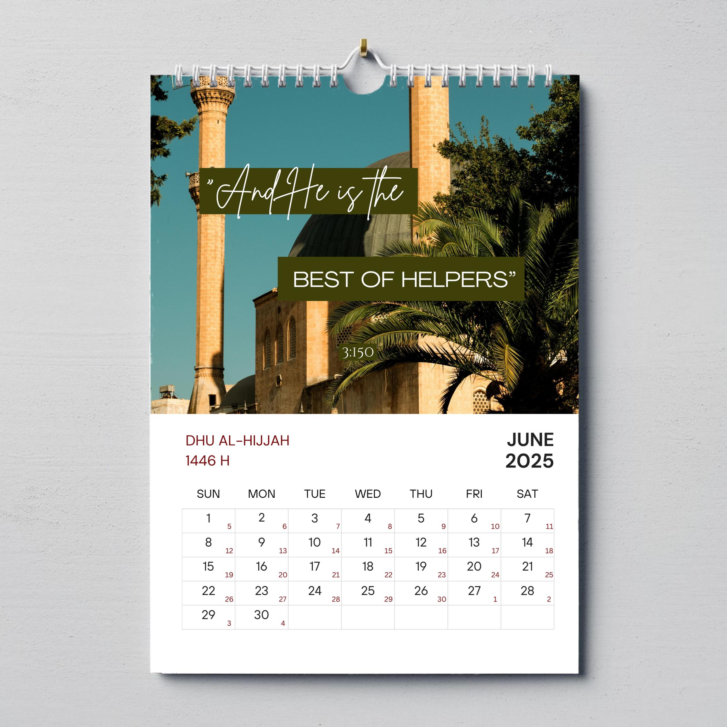 2025 A3 Islamic Wall Calendar | Hijri Months | Islamic Quotes | Islamic ...