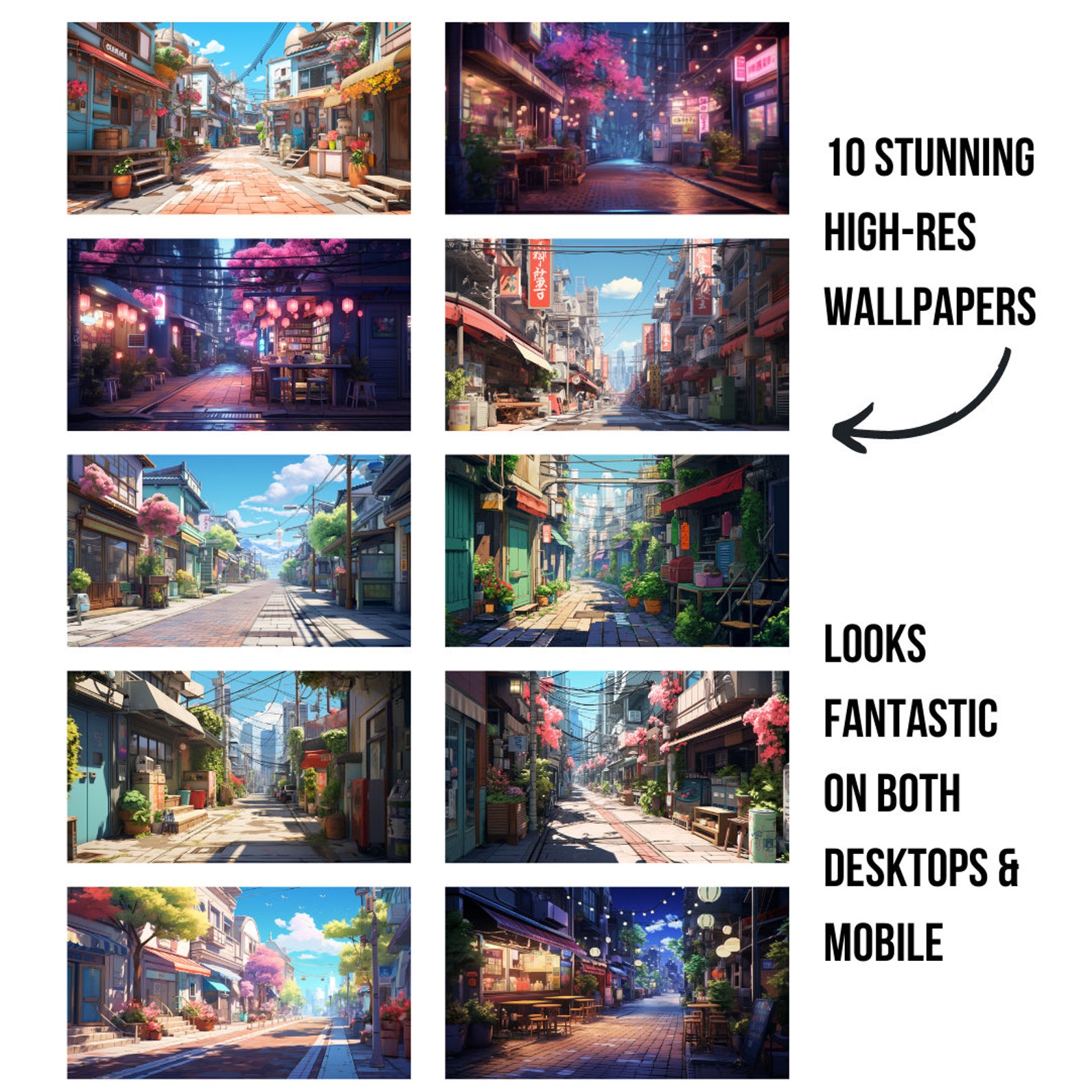 Anime Backstreets Wallpaper Pack, Japanese Town, Desktop & Mobile ...