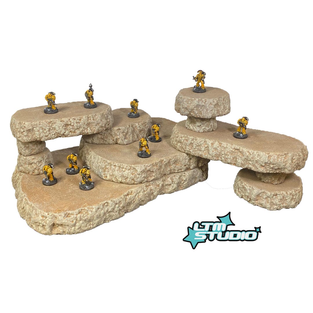 Wargaming Terrain - Stackable Modular Hills - Painted Ready to Play ...