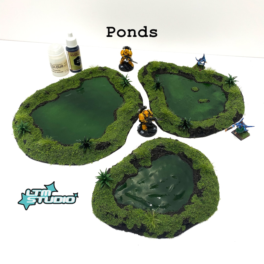Wargaming Terrain Swamp Ponds Painted Ready to Play Terrains for ...