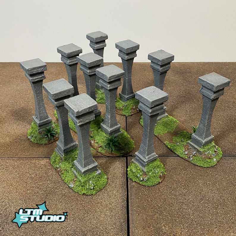 Ruined Pillars - Wargame Terrain , Tabletop Scenery for Warhammer, Old ...
