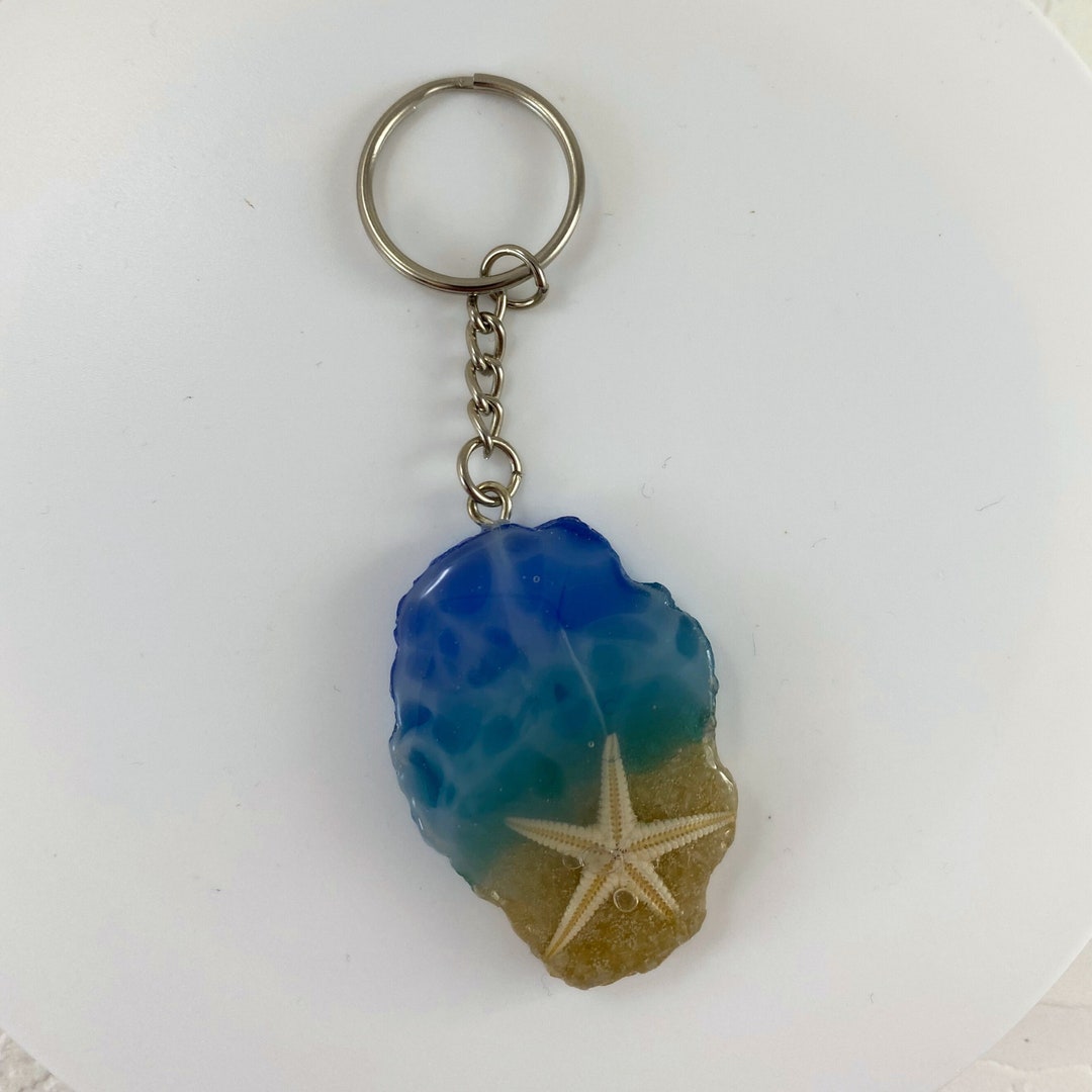 Blue Beach Theme Keychain, Bag Accessory - Etsy