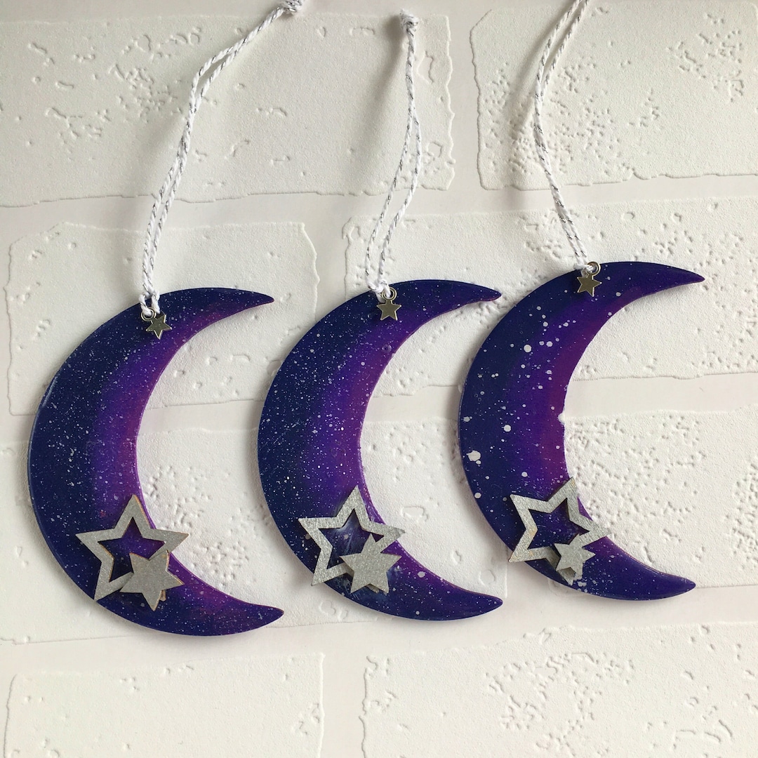 Celestial Moon Ornament, Crescent Moon Decoration, Night Sky Moon ...
