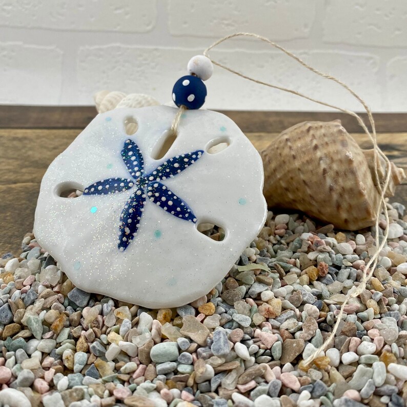Sand Dollar Shape Ornament, Hand Painted Ornament, Beach Decor, - Etsy