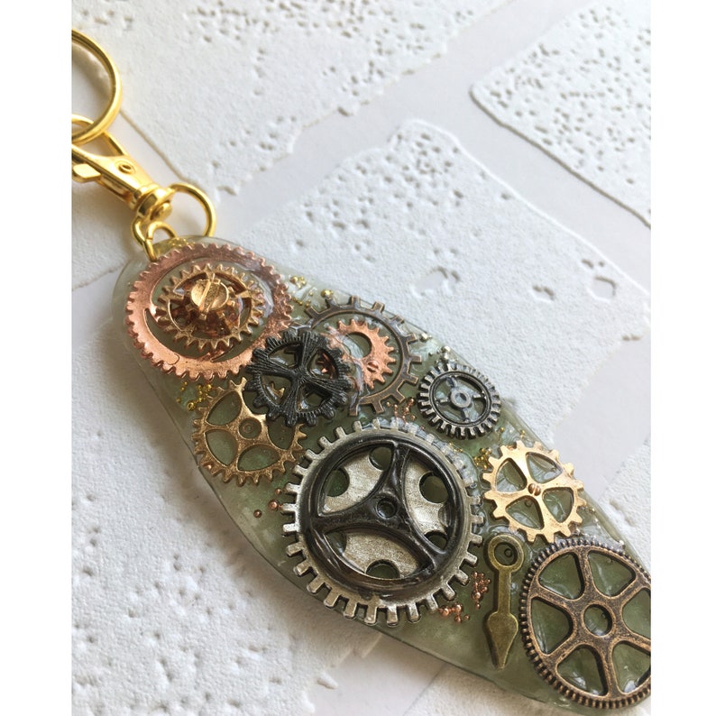 Steampunk Keychain, Gear Keychain - Etsy