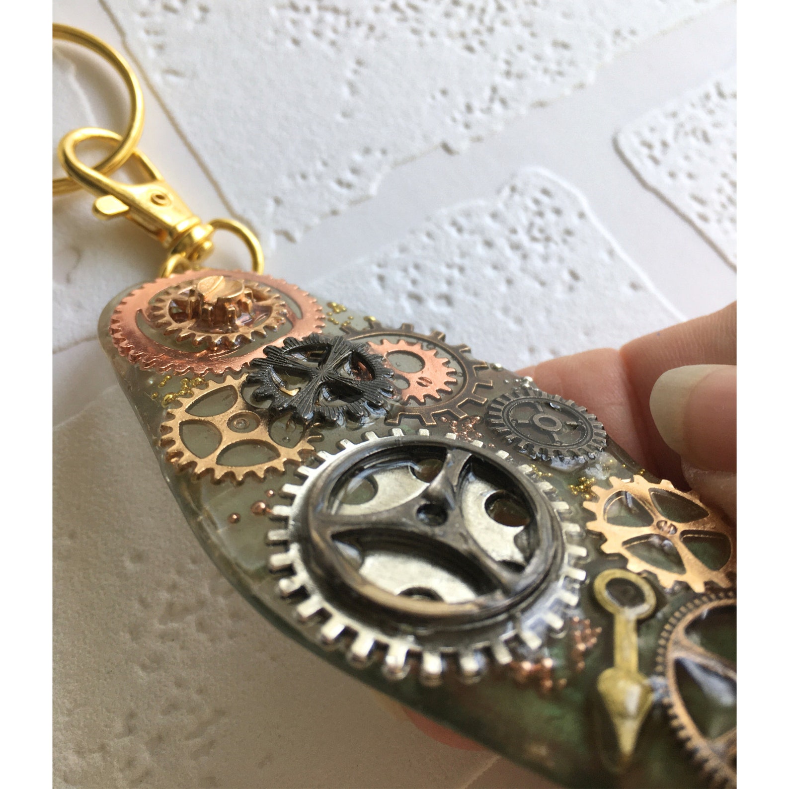 Steampunk Keychain, Gear Keychain - Etsy