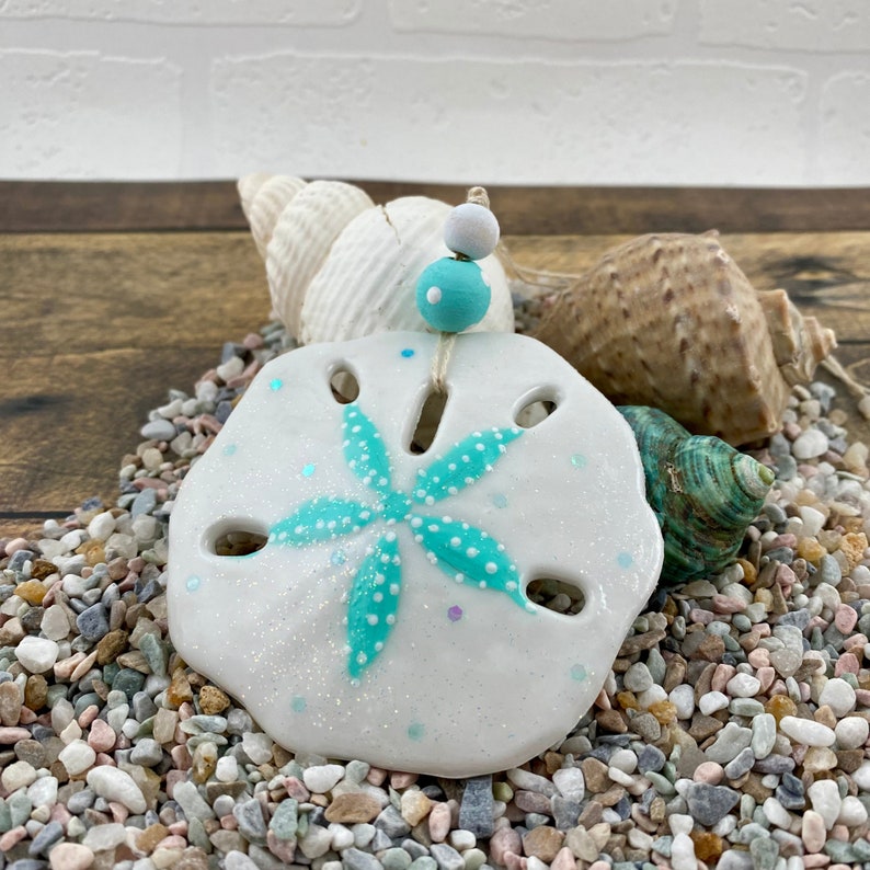 Sand Dollar Shape Ornament, Hand Painted Ornament, Beach Decor, - Etsy