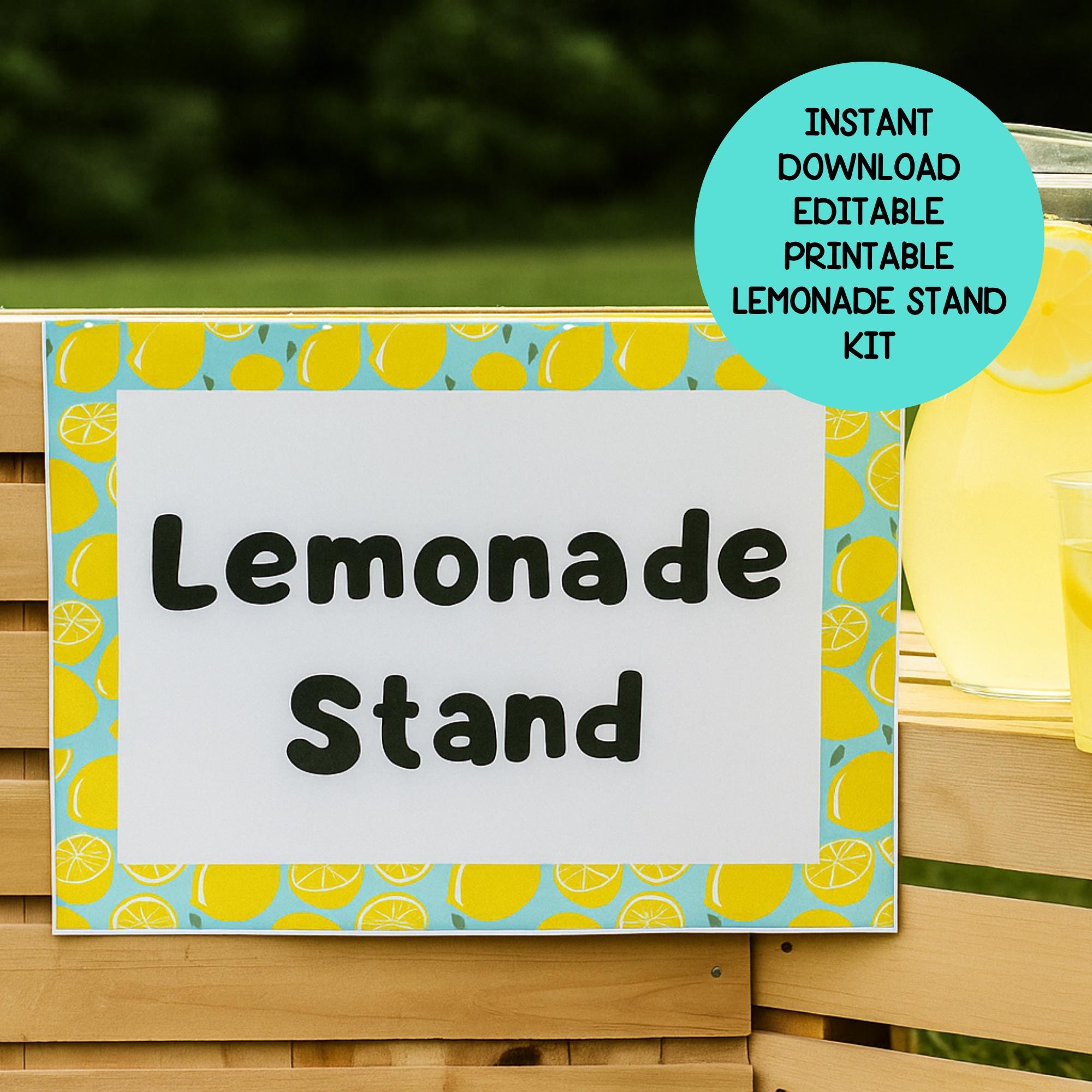 Editable Lemonade Stand Printable, Canva Template Kit for Kids, Summer ...