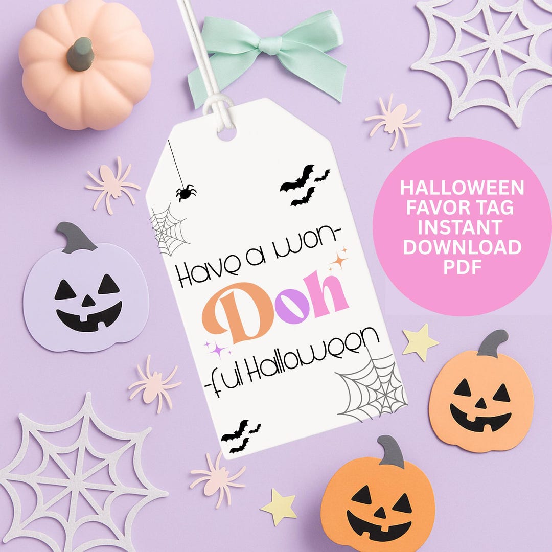 Have a Won-doh-ful Halloween Play Doh Gift Tag PDF Printable, Noncandy ...