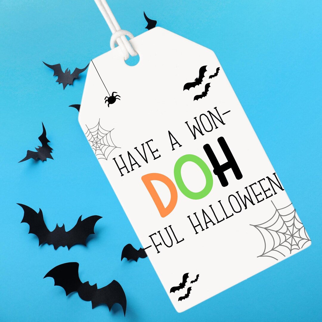 Have a Won-doh-ful Halloween Play Doh Gift Tag PDF Printable, Noncandy ...