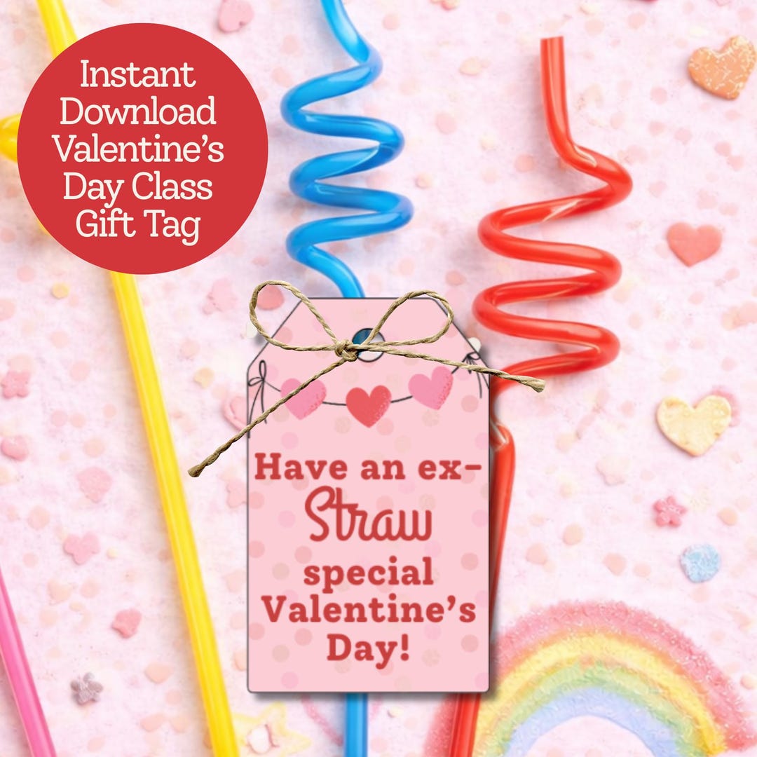 Have and Ex-straw Special Valentine's Day Gift Tag PDF Printable, Red ...