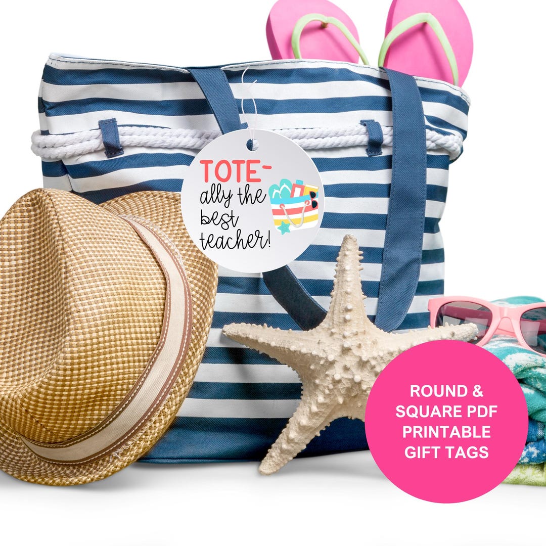 Tote-ally the Best Teacher Gift Tags, End of Year Teacher Tote Bag Gift ...