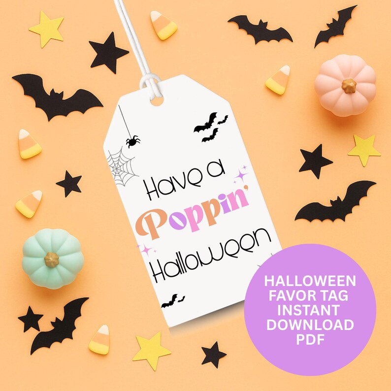 Have a Poppin' Halloween Popcorn Pop It Gift Tag PDF Printable ...