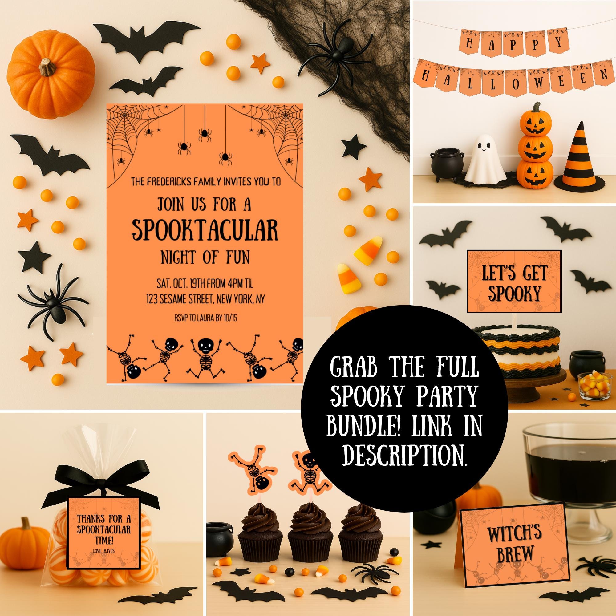 Editable Halloween Food Labels: Spooky Party Tent Cards (printable PDF ...
