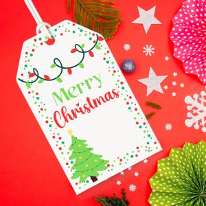 Merry Christmas Gift Tag for Classroom Holiday Gifts Printable, Classic ...