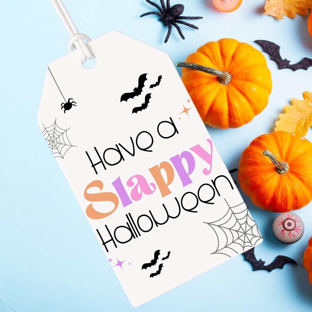 Have a Slappy Halloween Slap Bracelet Gift Tag PDF Printable, Noncandy ...