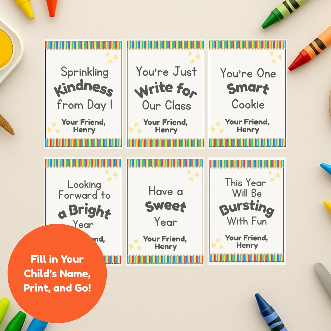 Rainbow Back to School Gift Tags: Editable Printable Classmate Treat ...