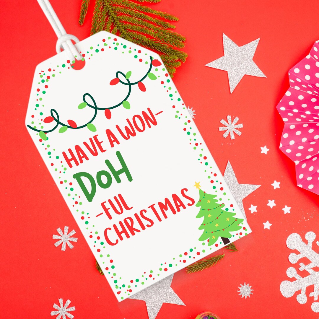 Have a Won-doh-ful Christmas Play Doh Gift Tag PDF Printable, Noncandy ...