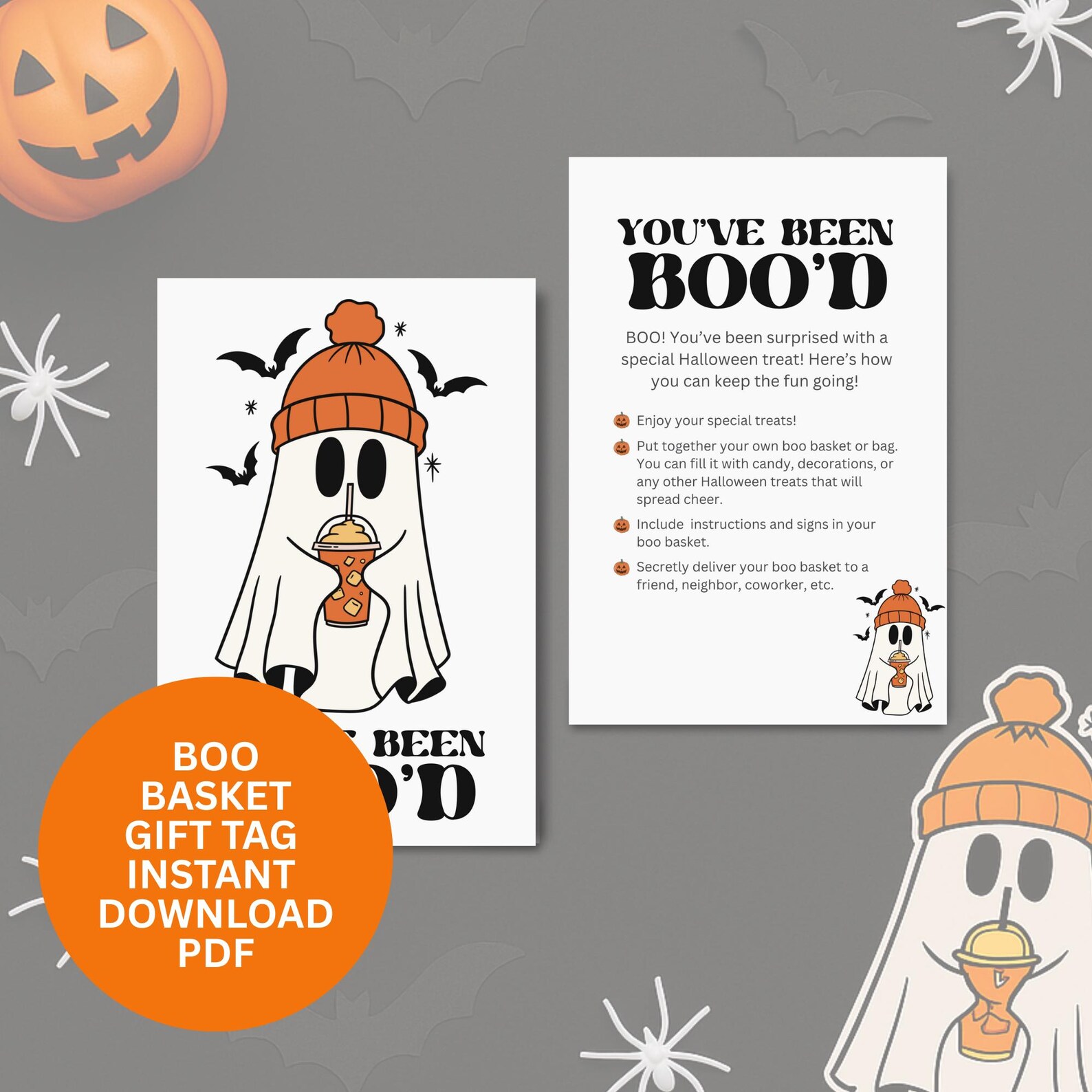 You've Been Boo'd Hipster Ghost Boo Basket Gift Tag and Instructions ...