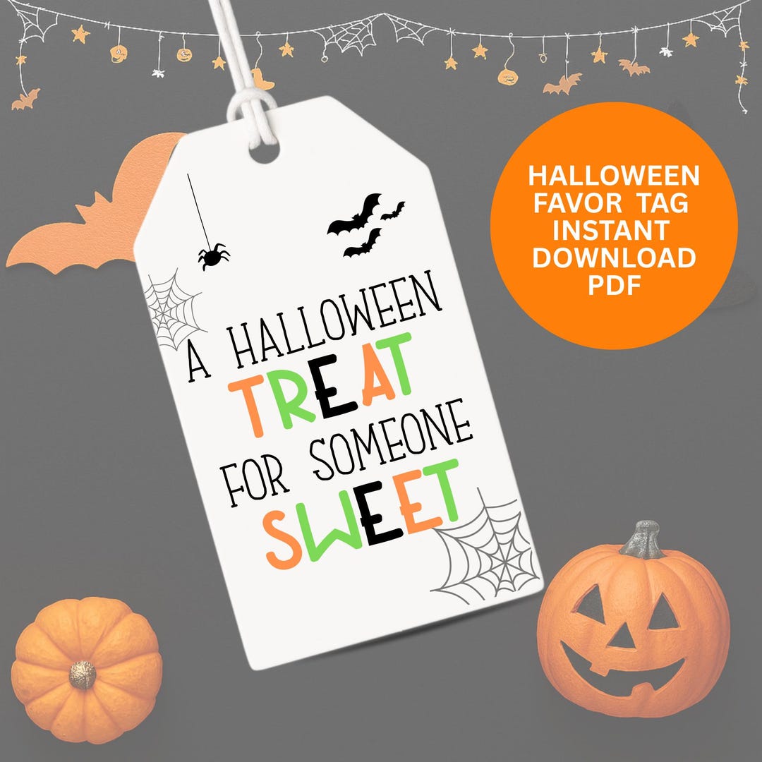 A Halloween Treat for Someone Sweet Gift Tag PDF Printable, Halloween ...