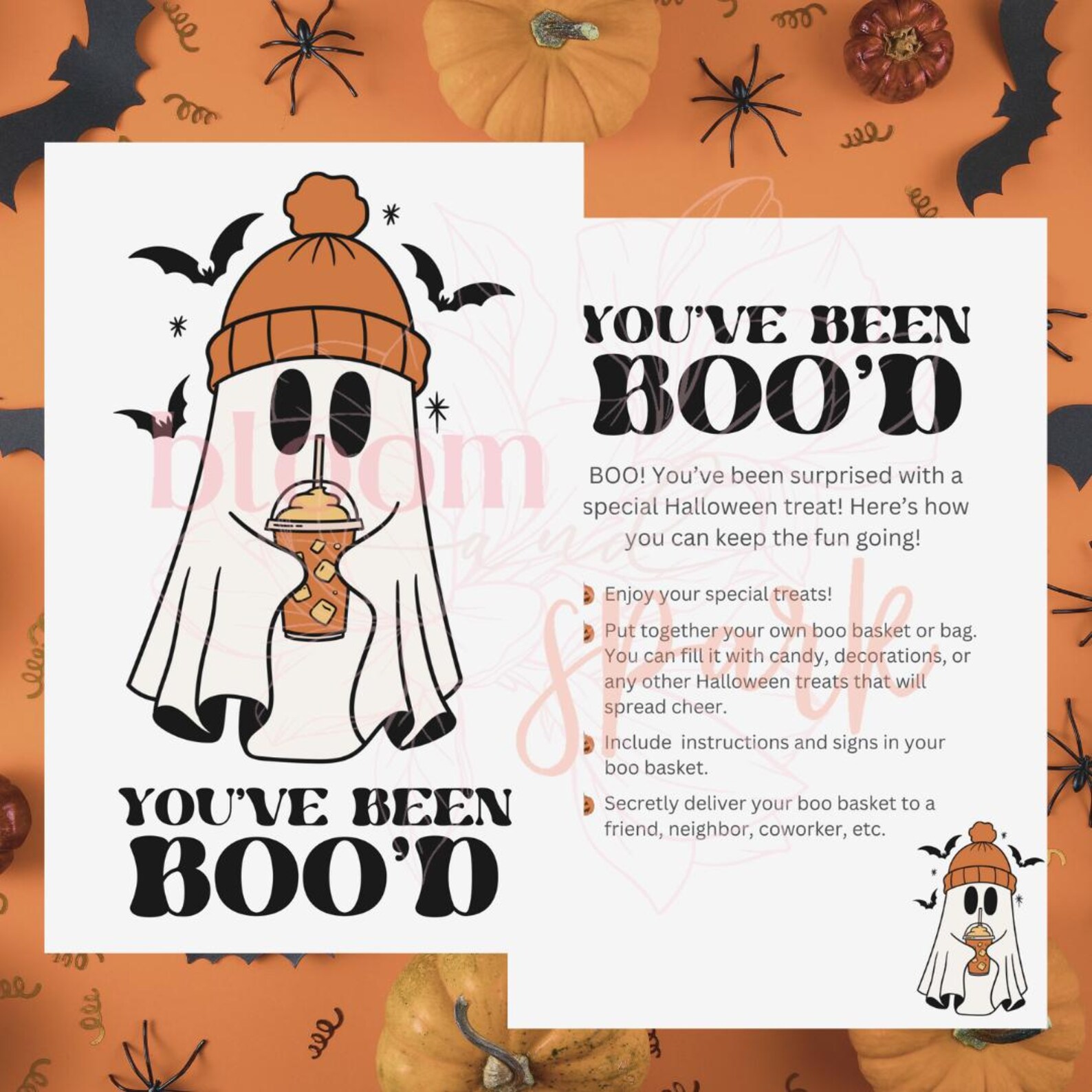 You've Been Boo'd Hipster Ghost Boo Basket Gift Tag and Instructions ...