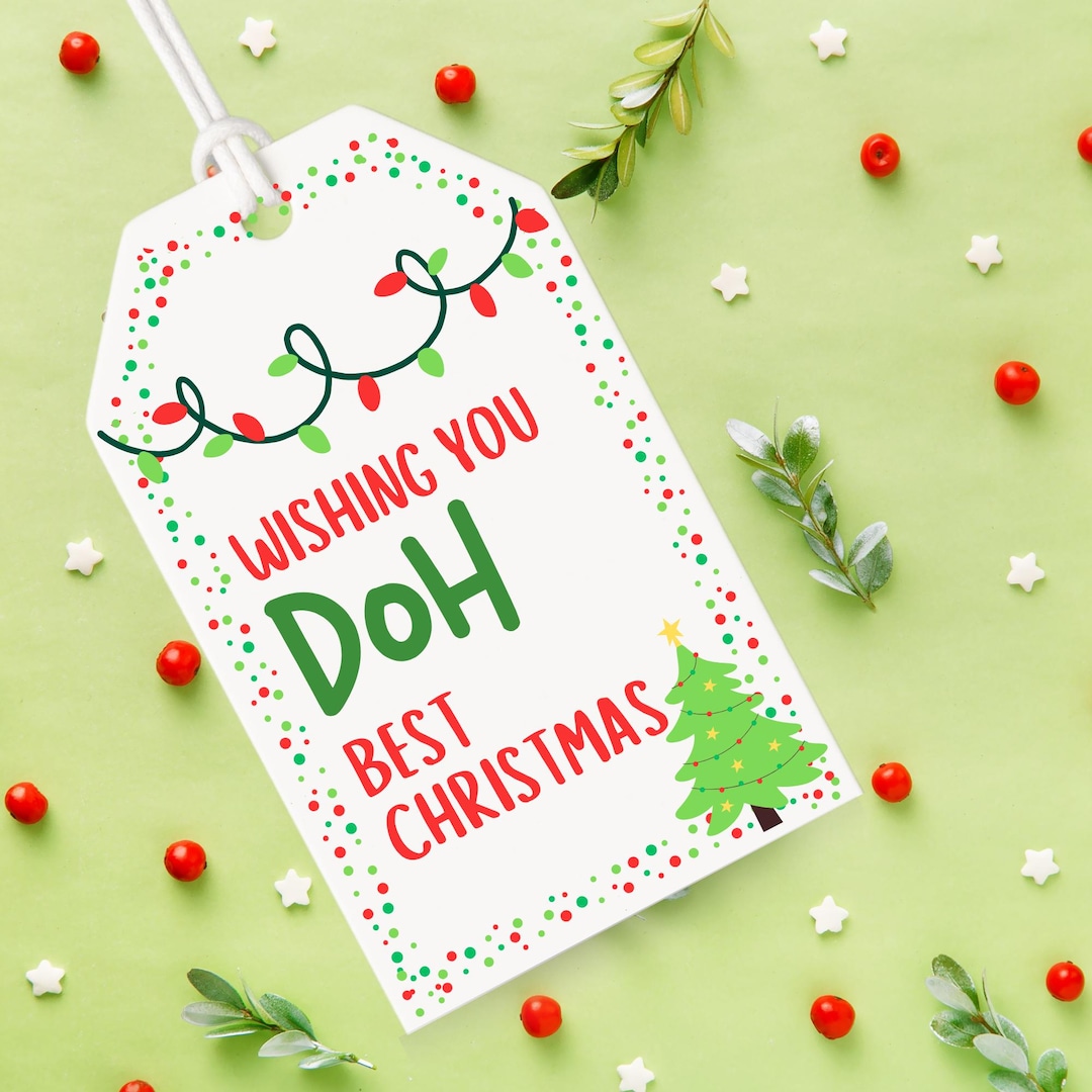 Wishing You Doh Best Christmas Play Doh Gift Tag PDF Printable ...
