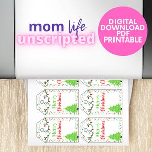 Merry Christmas Gift Tag for Classroom Holiday Gifts Printable, Classic ...