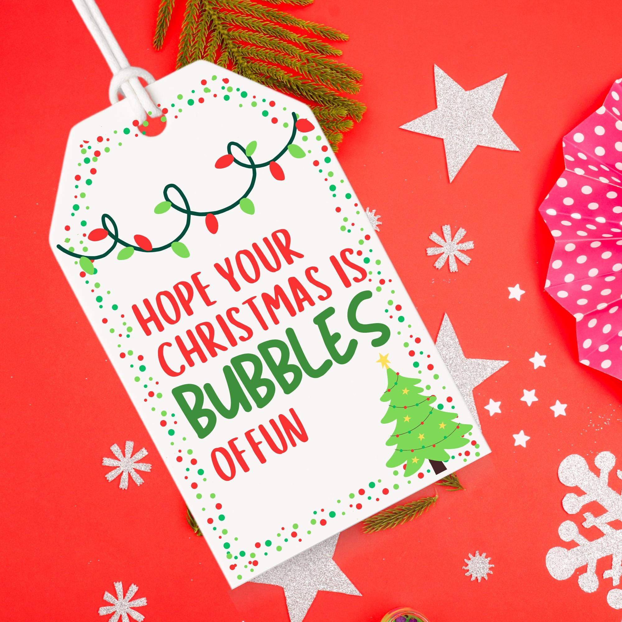 Hope Your Christmas is Bubbles of Fun Bubble Class Gift Tag Printable ...