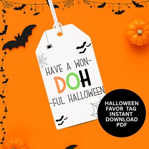 Have a Won-doh-ful Halloween Play Doh Gift Tag PDF Printable, Noncandy ...