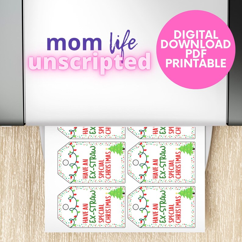 Have an Ex-straw Special Christmas Silly Straw Gift Tag Printable ...