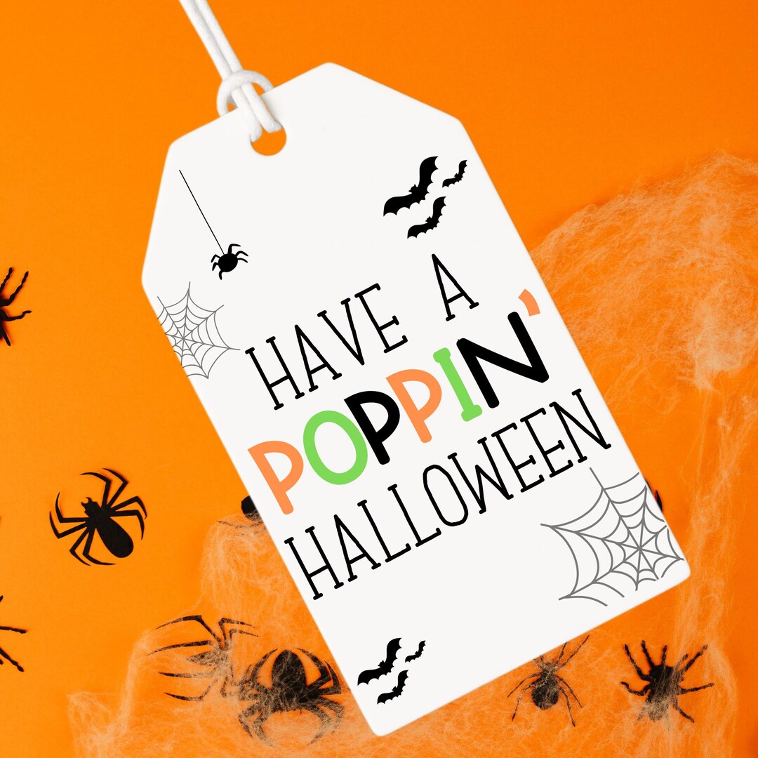 Have a Poppin' Halloween Popcorn Pop It Gift Tag PDF Printable ...