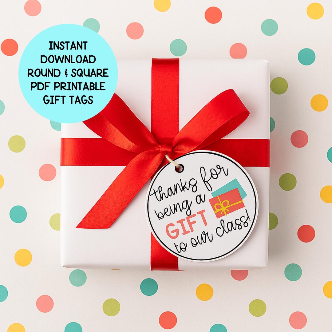 Teacher Appreciation Gift Tags Printable, End of Year Gift Tag for ...