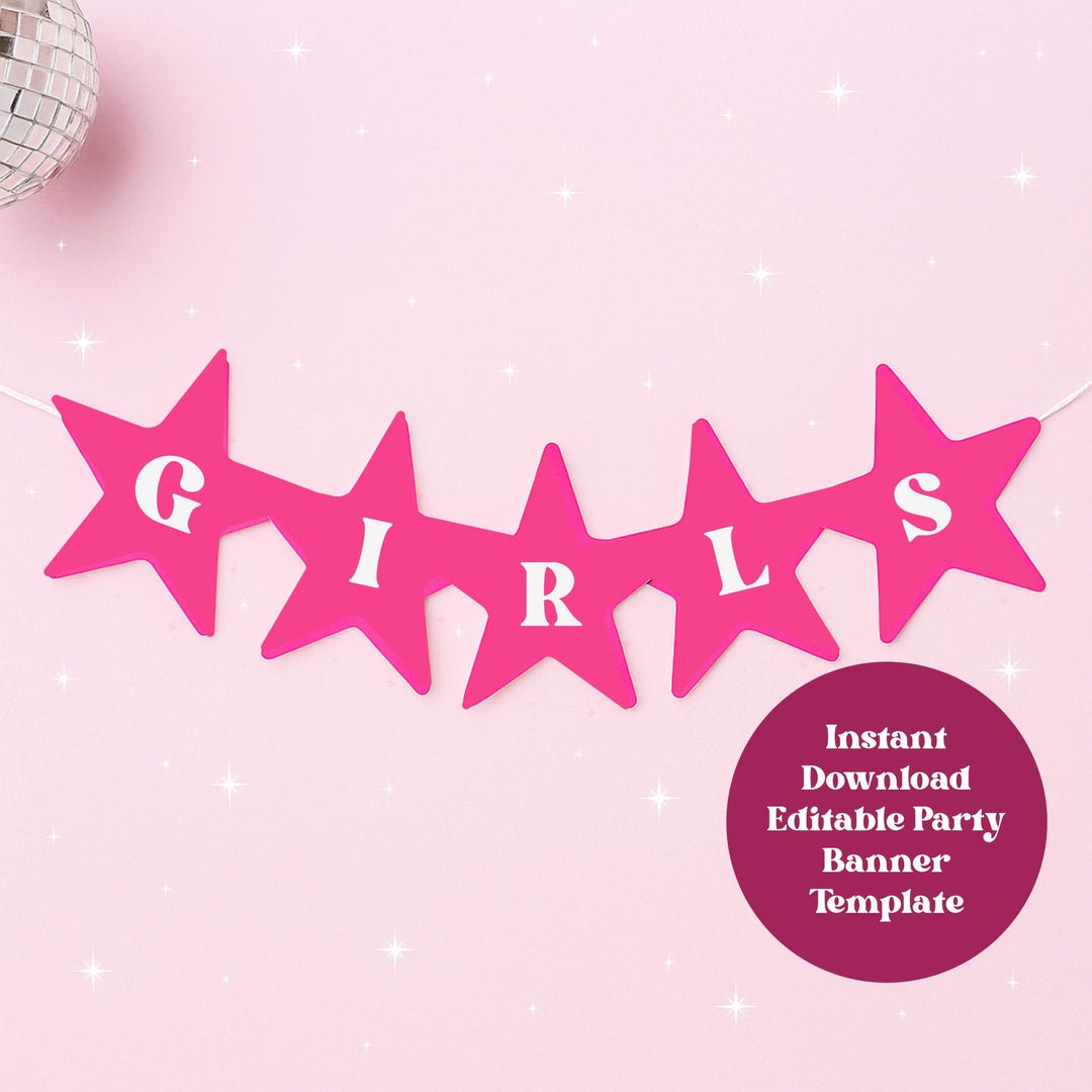 Girls Just Wanna Have Fun Party Banner, Glam Disco Cowgirl Birthday ...
