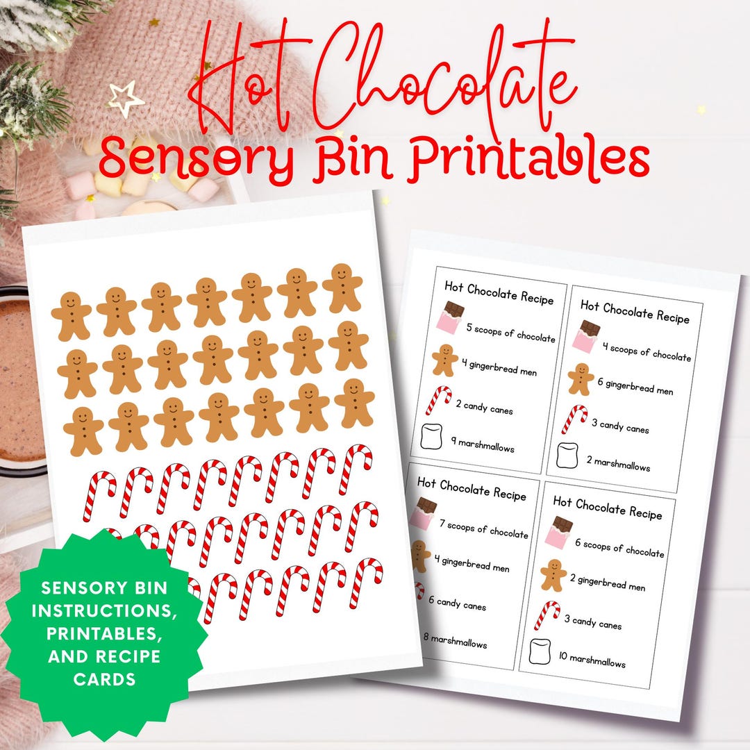 Hot Chocolate Sensory Bin Printable Cards, Recipes, Instructions ...