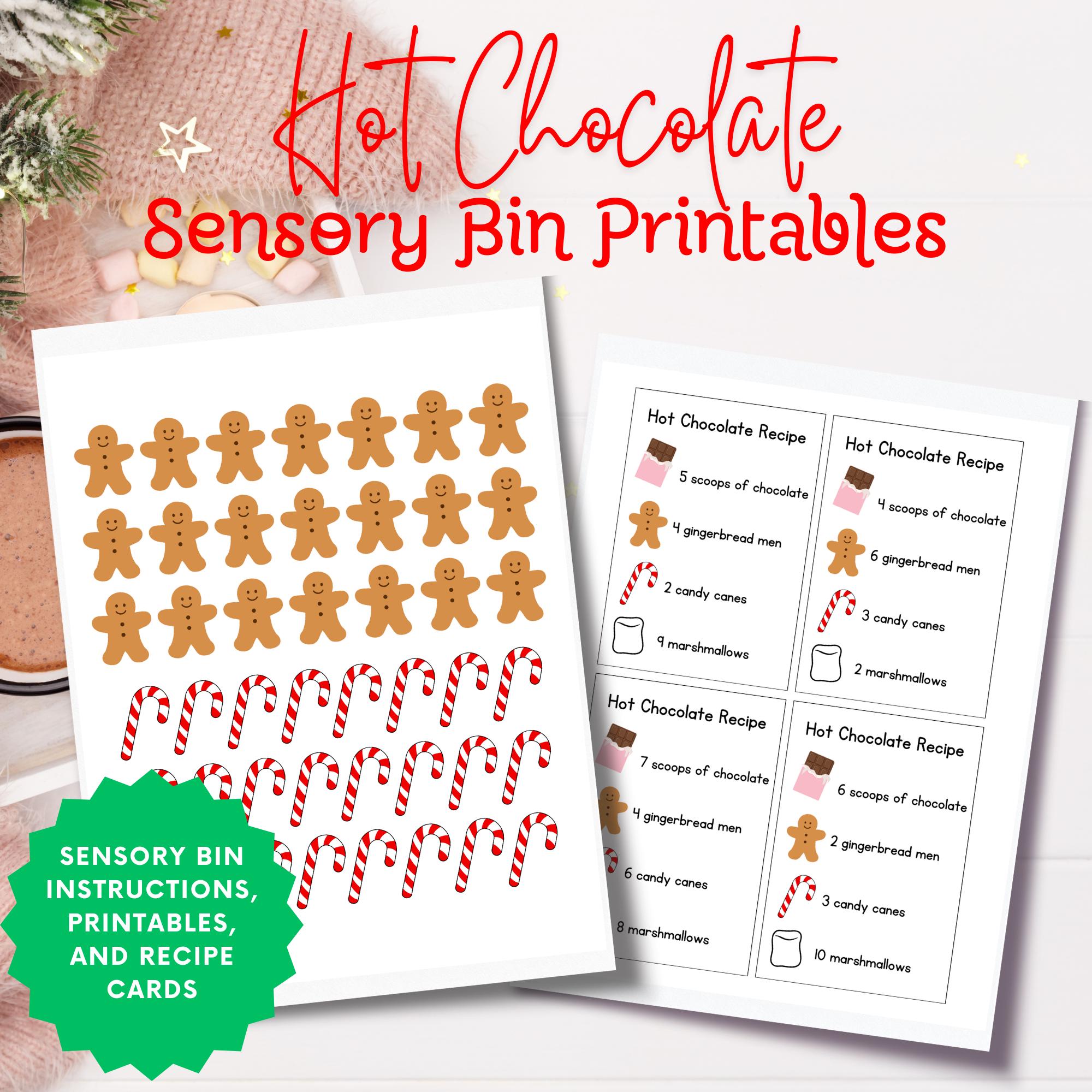 Hot Chocolate Sensory Bin Printable Cards, Recipes, Instructions ...