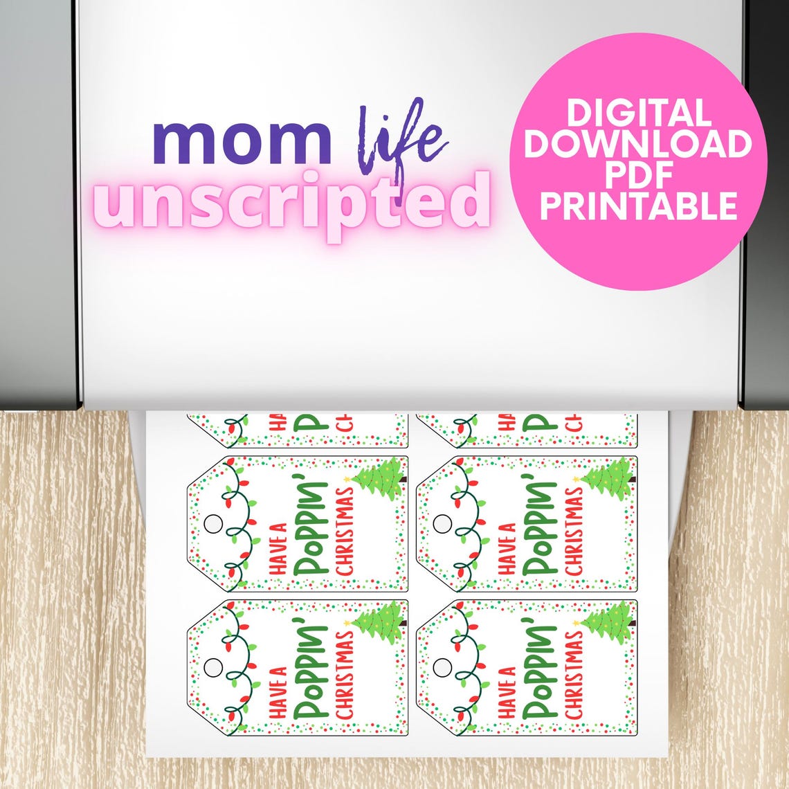 Have a Poppin' Christmas Popcorn Pop It Gift Tag PDF Printable ...