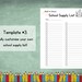 PRINTABLE School Supply List Elementary School Supply List Template ...
