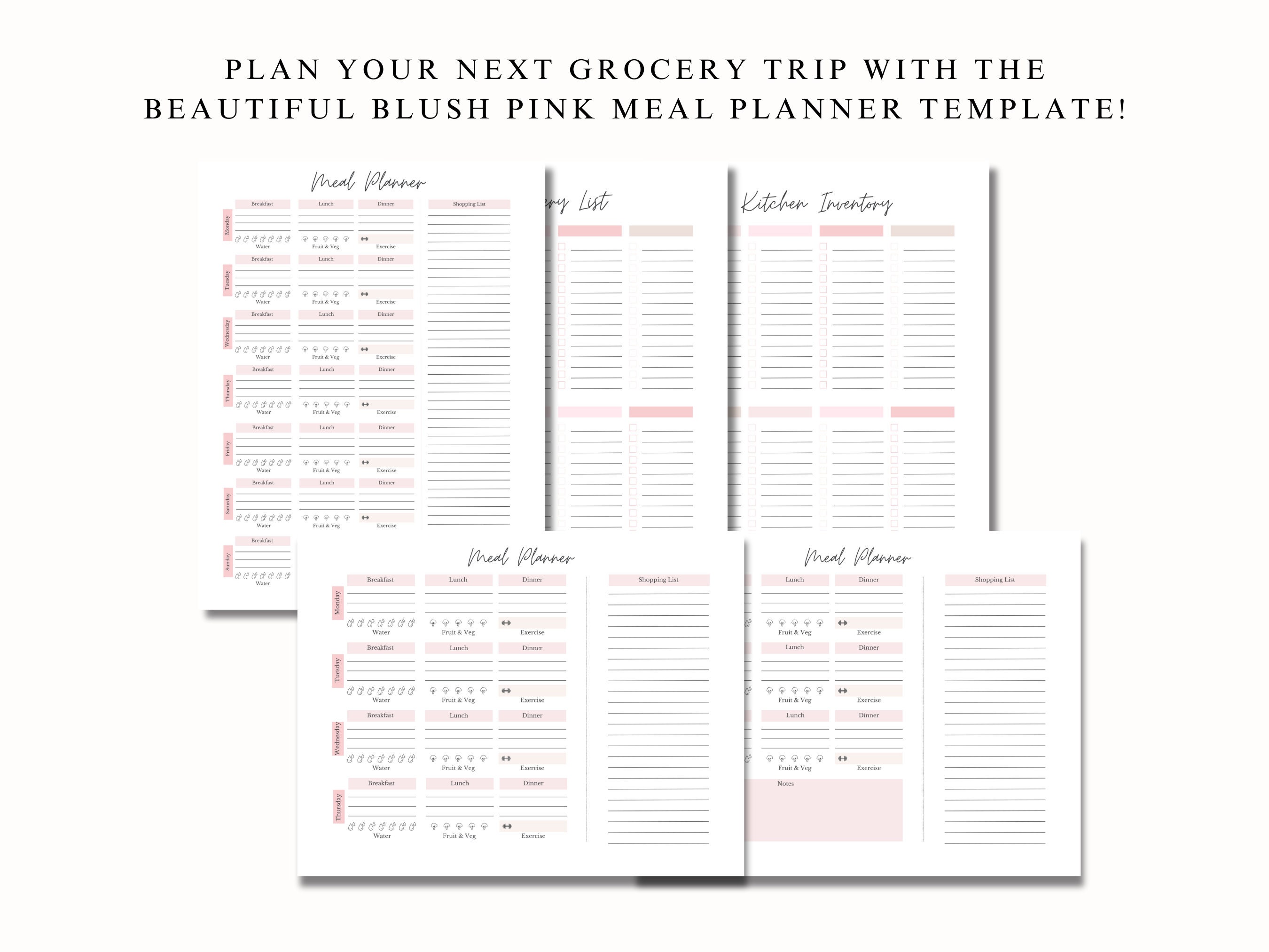 Digital Weekly Meal Planner Goodnotes/ipad Template Includes Grocery ...