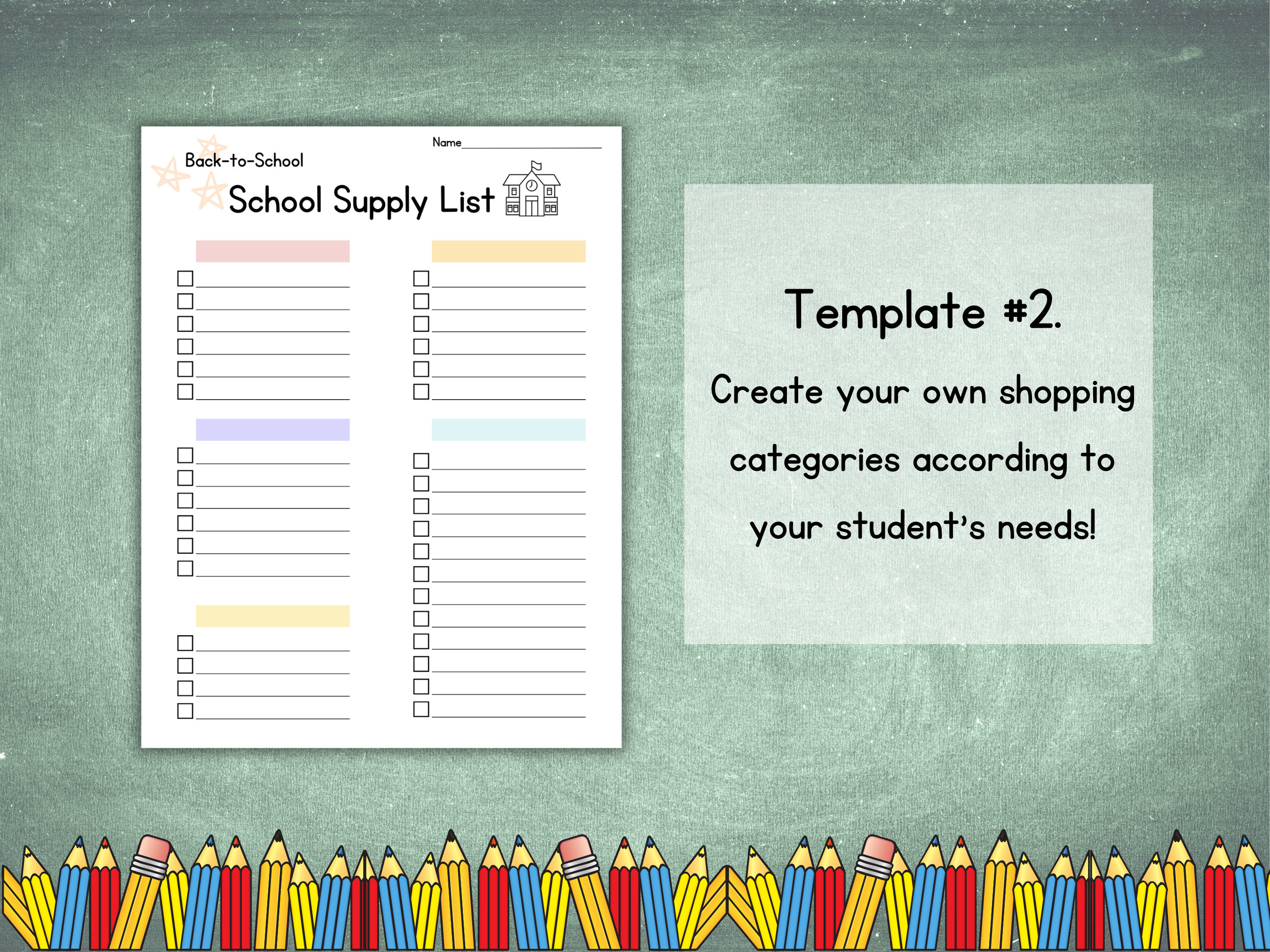 PRINTABLE School Supply List Elementary School Supply List Template ...