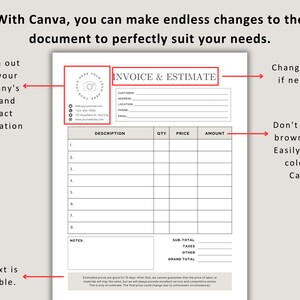 Editable Job Estimate Form Template Printable Canva Template, Letter ...
